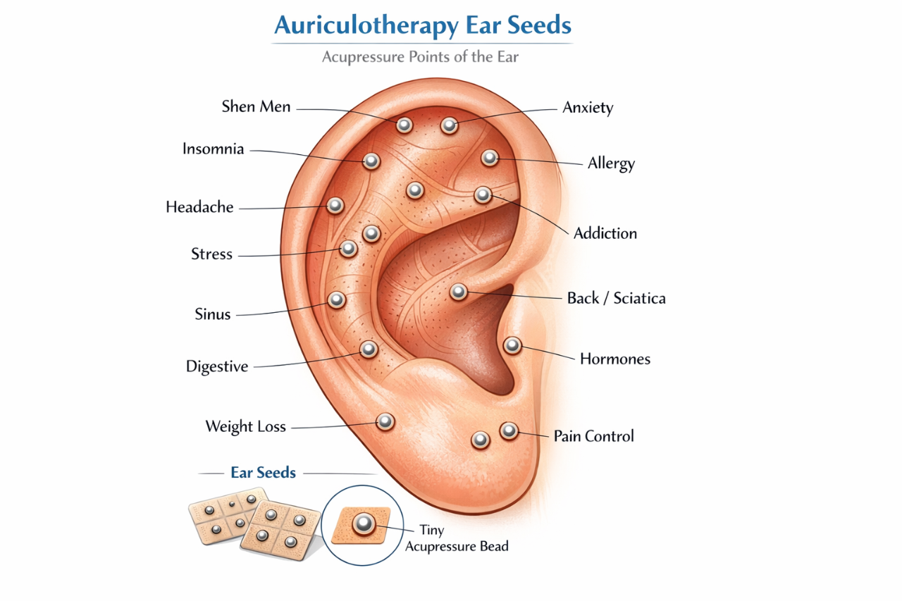 Ear Seeds Acupressure Uses Benefits How It Works